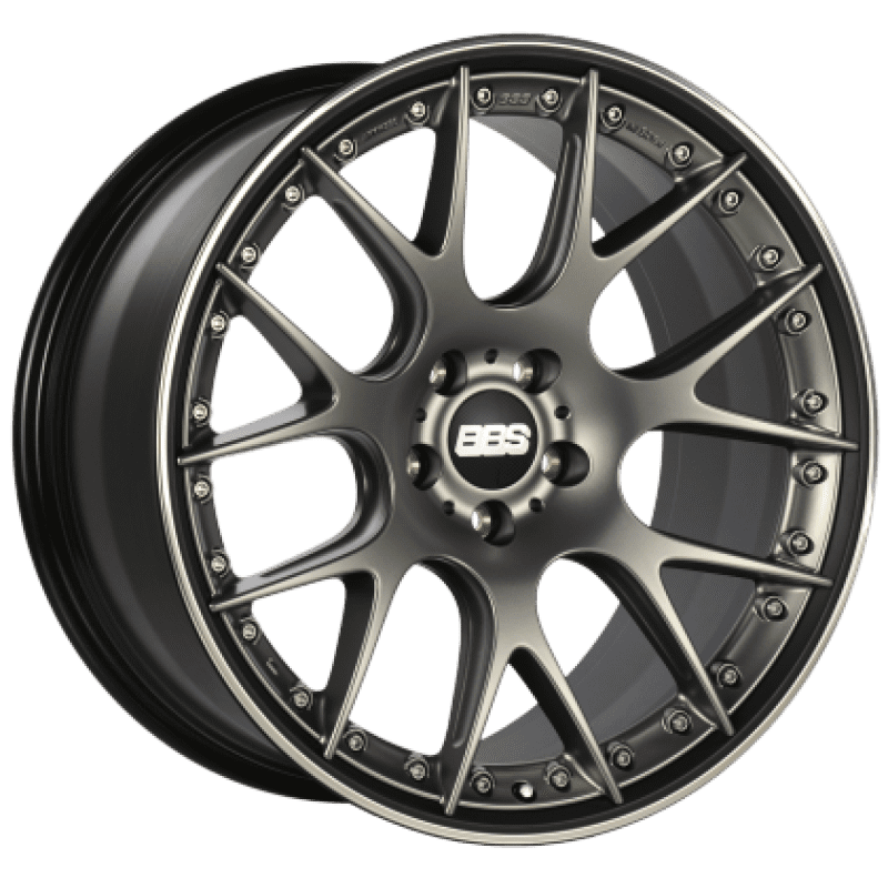 BBS CH-RII Satin Platinum Center Black Lip SS Rim Protector Wheel (22x9 ...