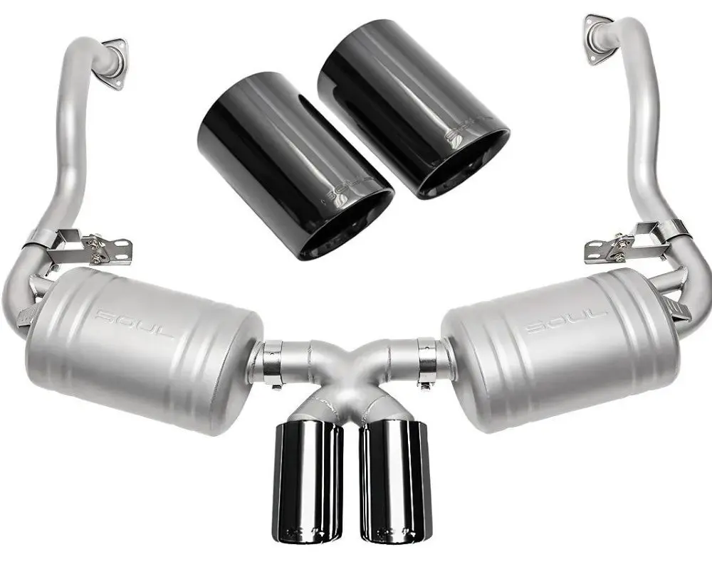 SOUL Performance Exhaust System with Black Chrome Tips for 987.1 ...