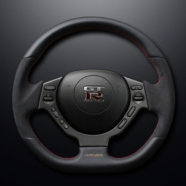Mine's Leather Steering Wheel for R35 Nissan GT-R - Bulletproof Automotive