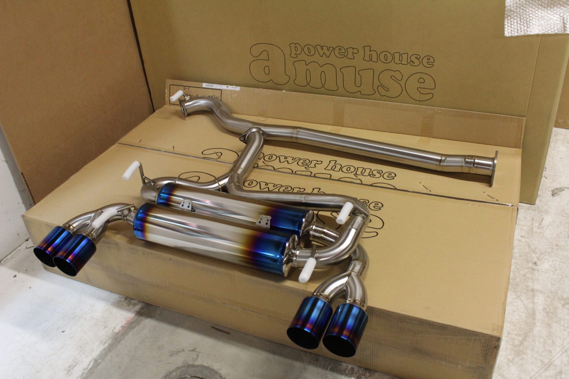Amuse R1 Titan Extra Titanium Exhaust System for 2007-14 Subaru WRX STi ...