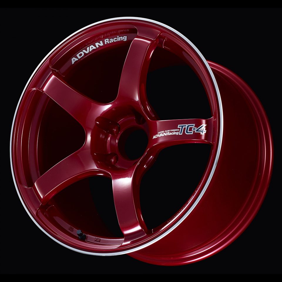Advan Racing TC4 Candy Red & Ring Wheel (17x7 4-100 +42) - Bulletproof ...