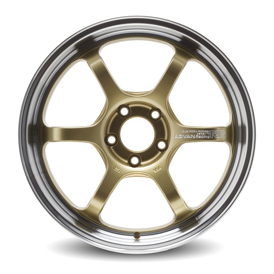 Advan Racing R6 Machining & Racing Brass Gold Wheel (18x8 5-114.3 +45 ...