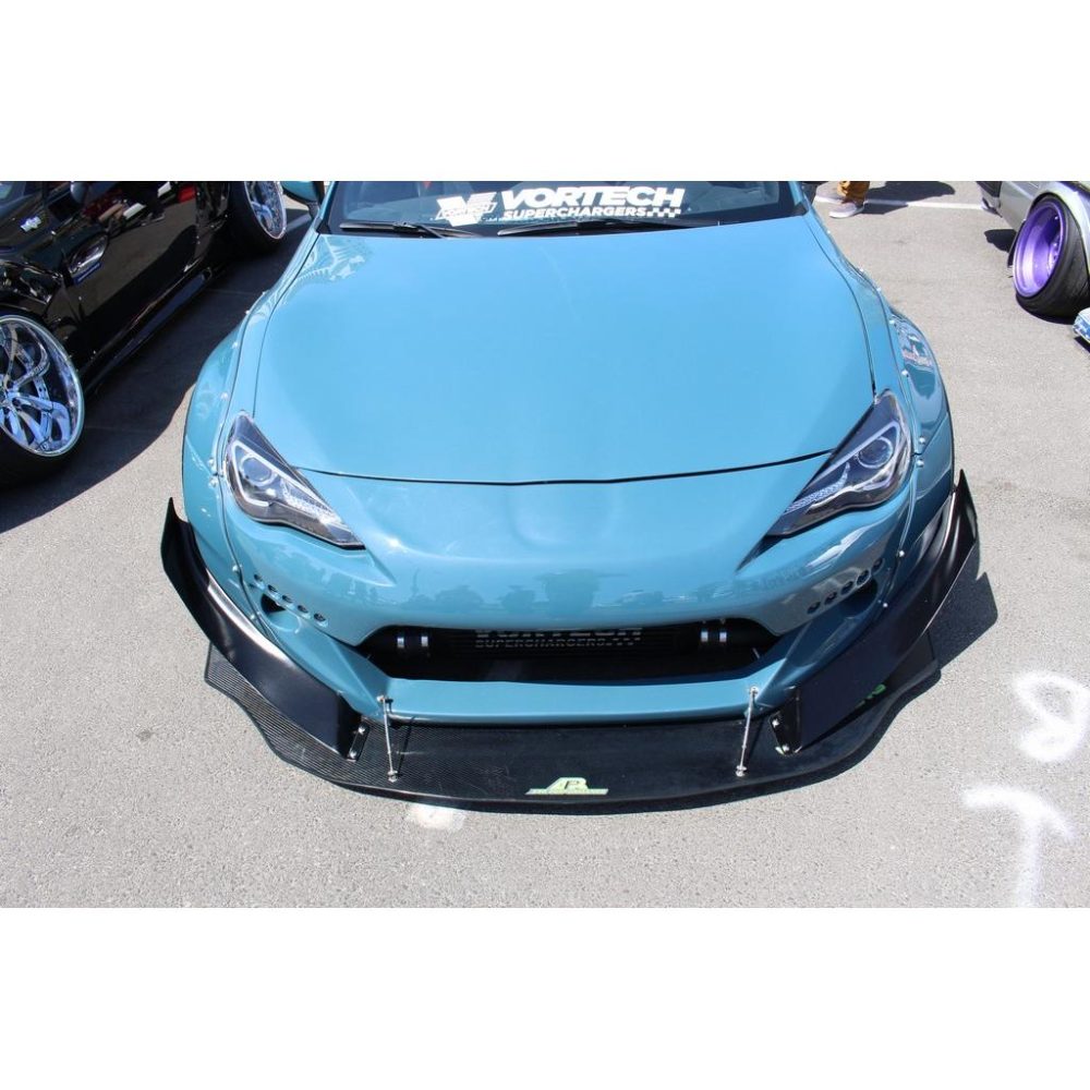 APR Performance Carbon Fiber Front Wind Splitter with Rods for Scion FR ...