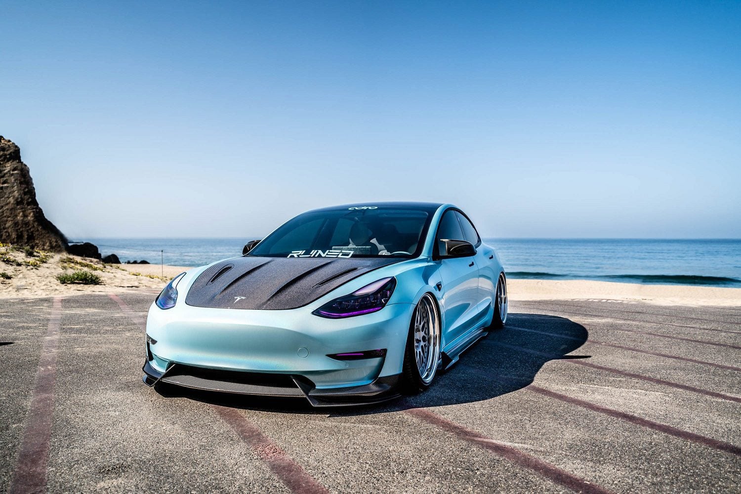ADRO V1 Carbon Side Skirts for Tesla Model 3 - Bulletproof Automotive