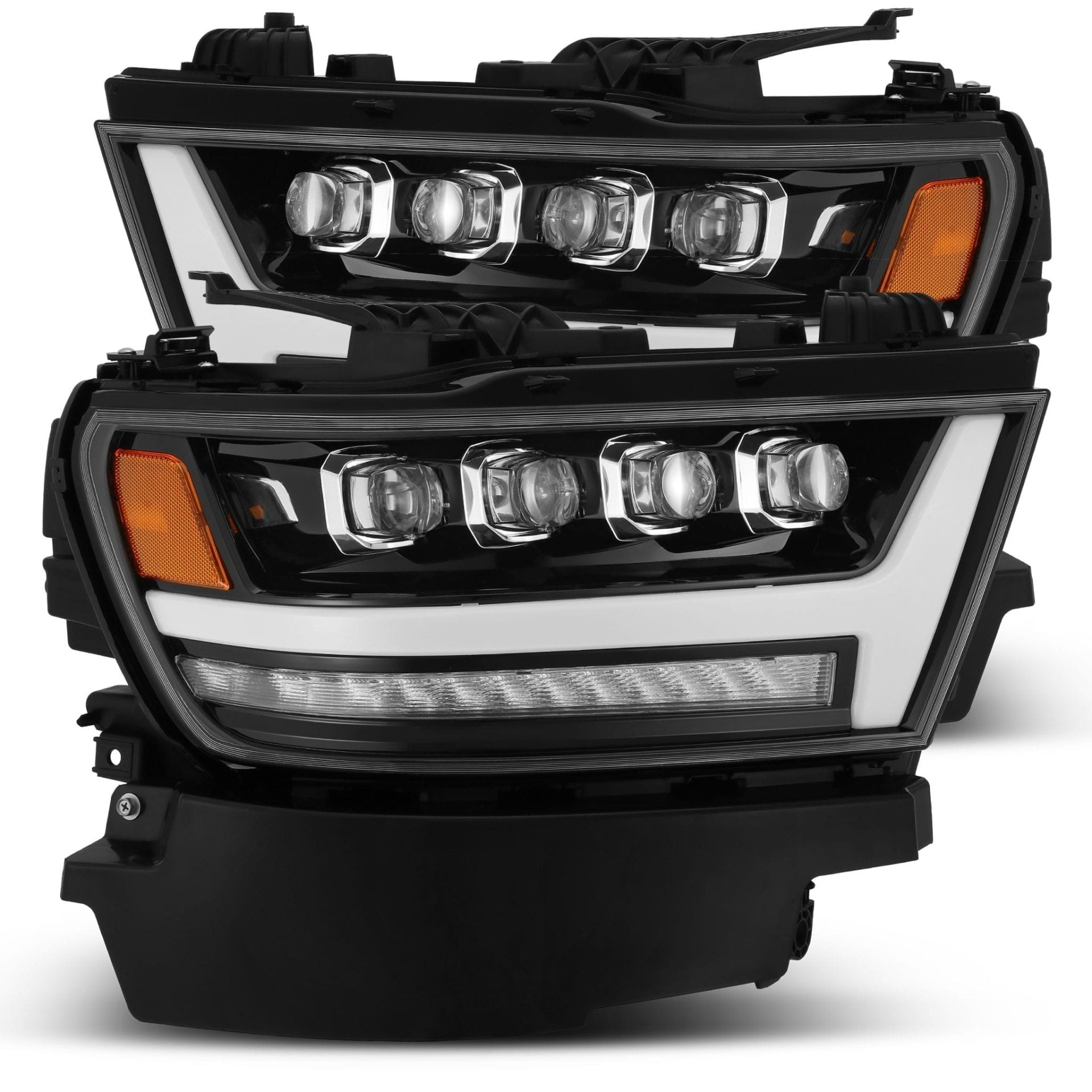 AlphaRex NOVA-Series LED Projector Jet Black Headlights for DT Dodge ...